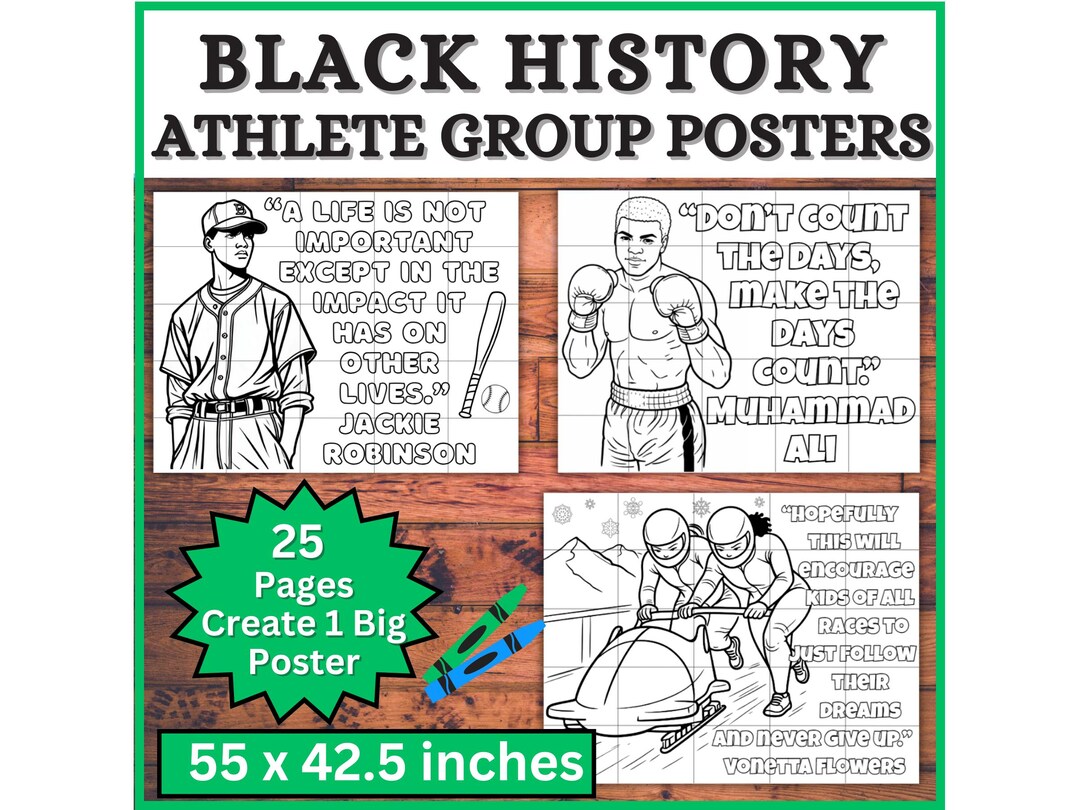 Black History Month Athletes Quote Collaborative Posters, February ...