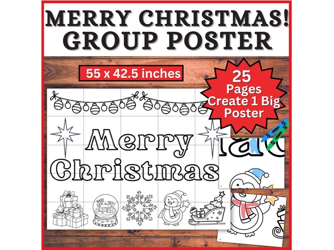Merry Christmas! Collaborative Poster Group Winter Bulletin Board ...