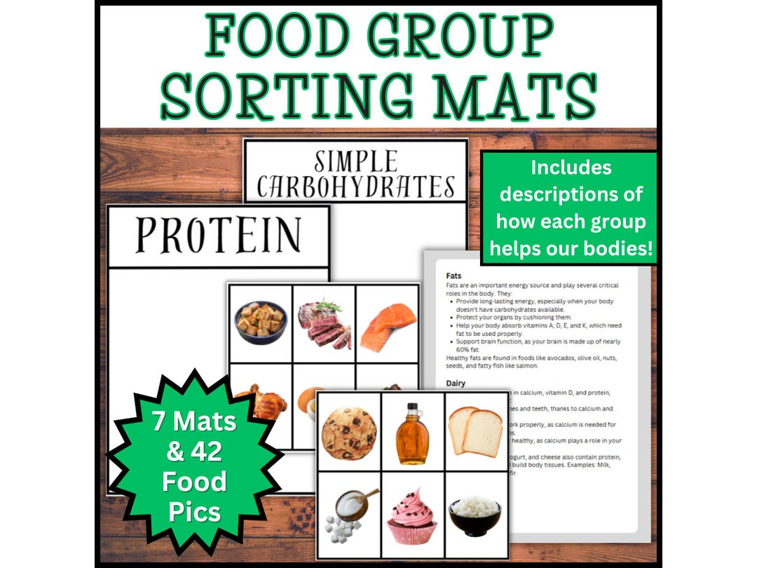 Food Groups Sorting Mats Activity Nutrition Healthy Balanced Eating ...