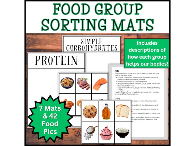 Food Groups Sorting Mats Activity Nutrition Healthy Balanced Eating ...