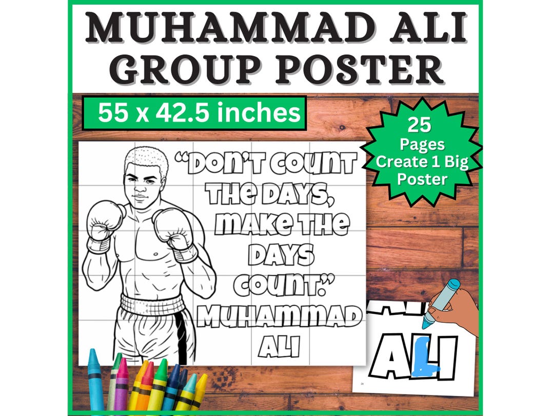 Muhammad Ali Quote Collaborative Poster, Black History Month Wall Mural ...
