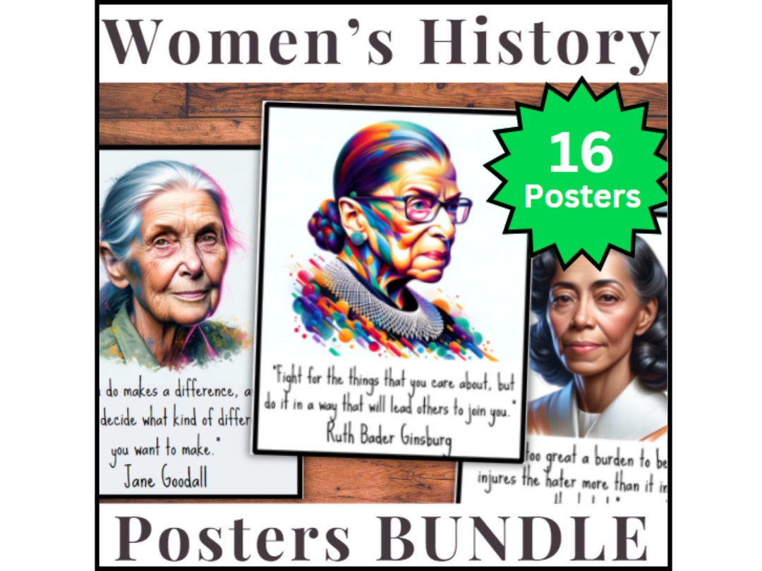 16 Women's History Month Poster Inspirational Quotes March Bulletin ...