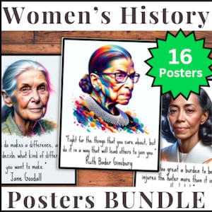 16 Women's History Month Posters Inspirational Quotes March Bulletin ...