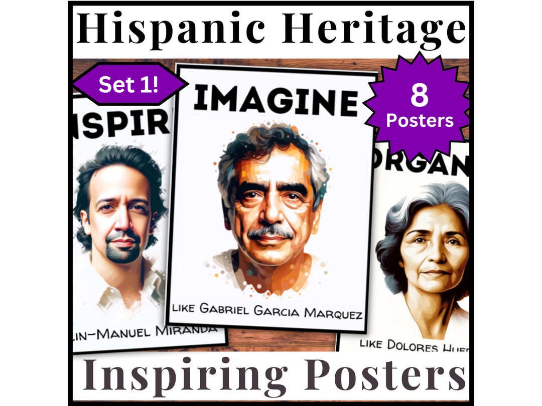 8 Hispanic Heritage Month Posters Inspirational Bulletin Board ...