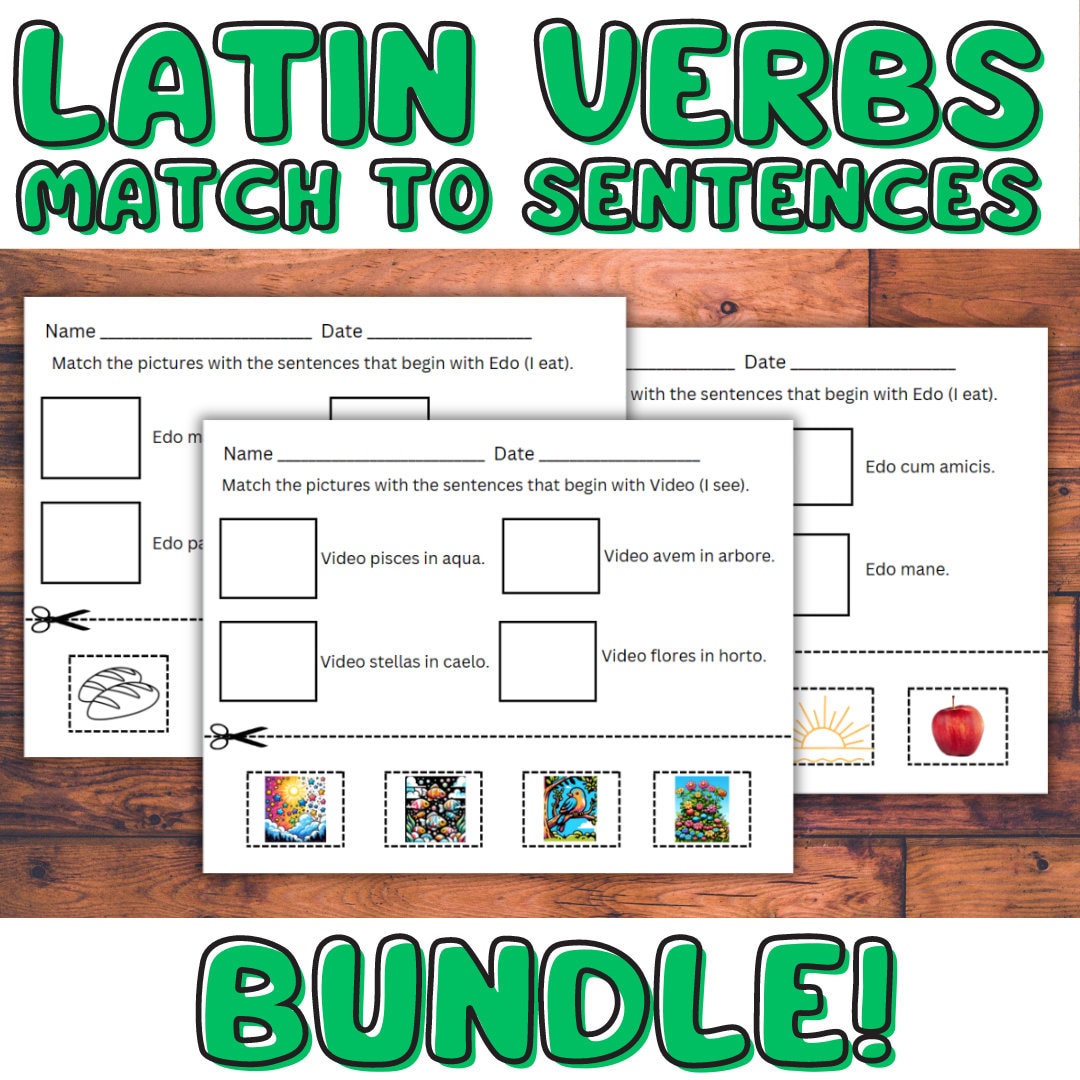 Latin Language Worksheet Bundle - Latin Vocabulary Practice, Latin ...