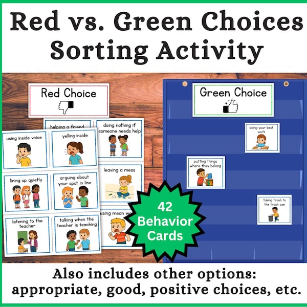 Red and Green Choices Printables - Etsy