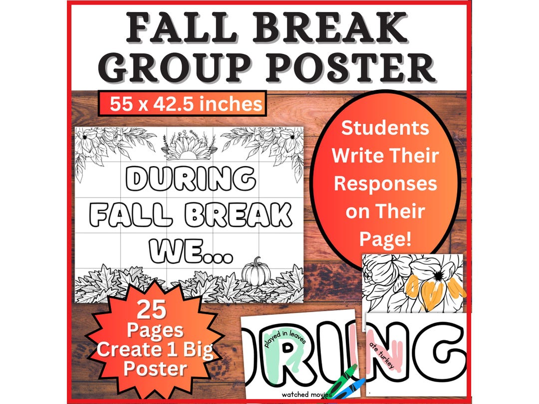 Fall Break Writing Prompt 25 Coloring Pages Sheets Collaborative Group ...