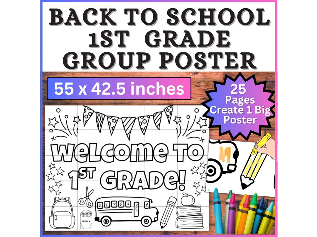 Welcome to 1st Grade Collaborative Poster, Back to School Bulletin ...