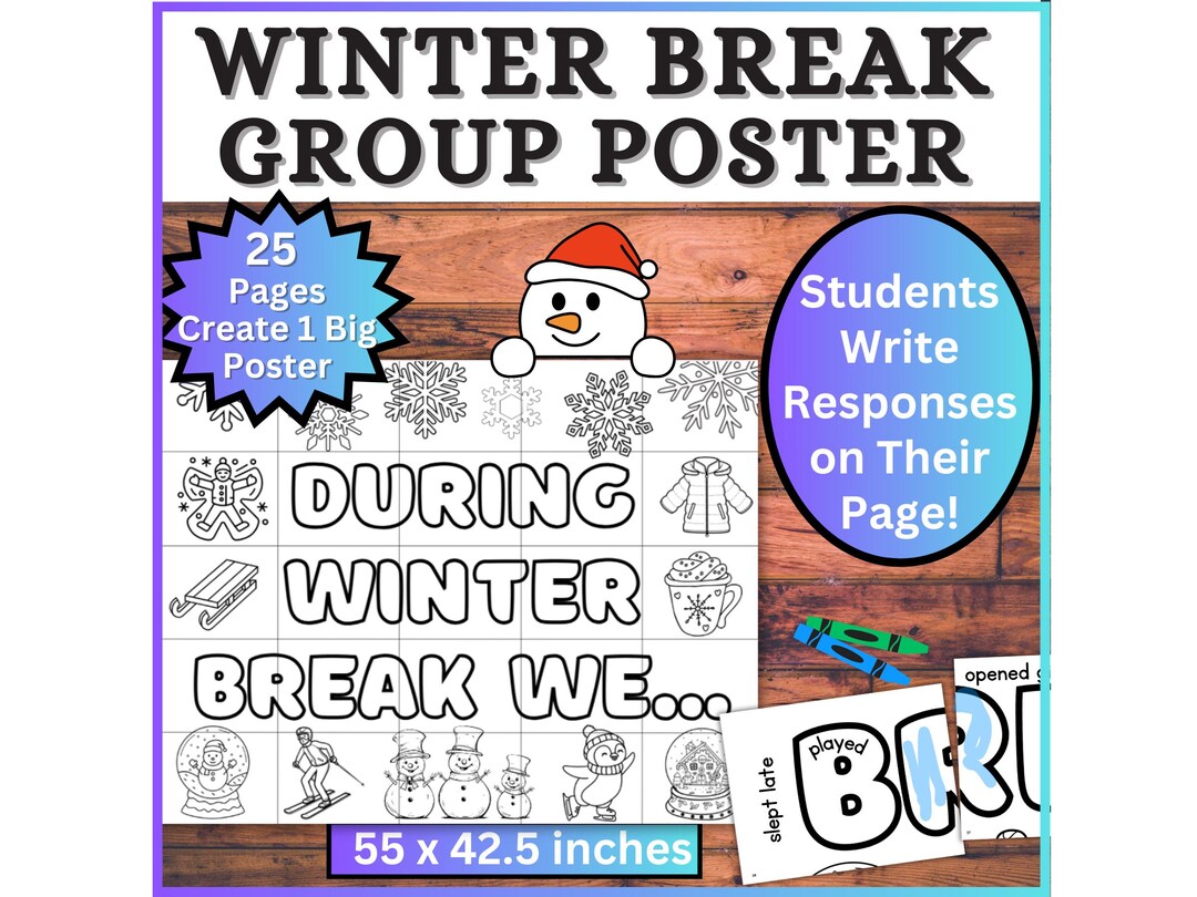 After Winter Break Collaborative Poster, Christmas Break Writing Prompt ...