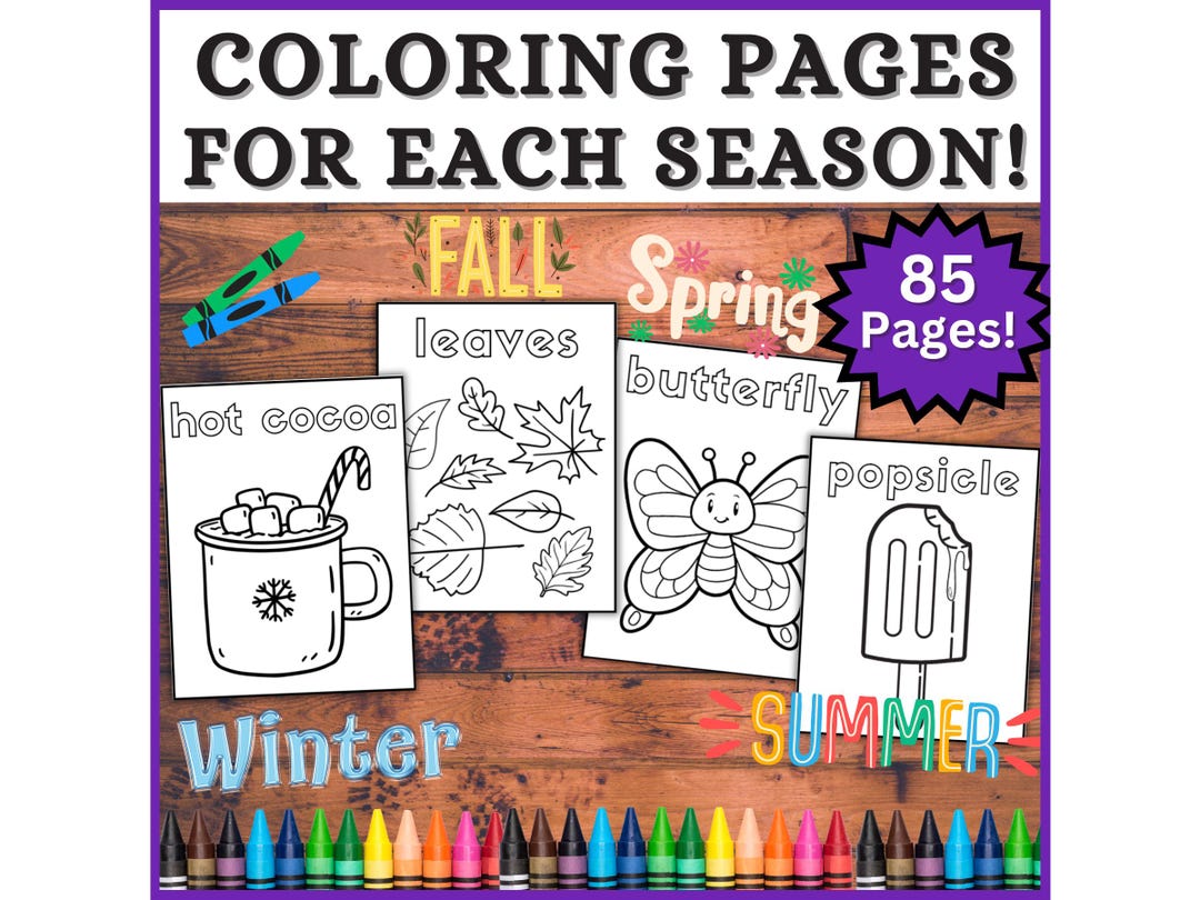 Four Seasons Coloring Pages! Fall Winter Spring Summer Vocabulary Words ...