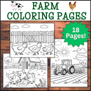 18 Farm Coloring Pages Farm Animals Birthday Party Spring Bulletin ...