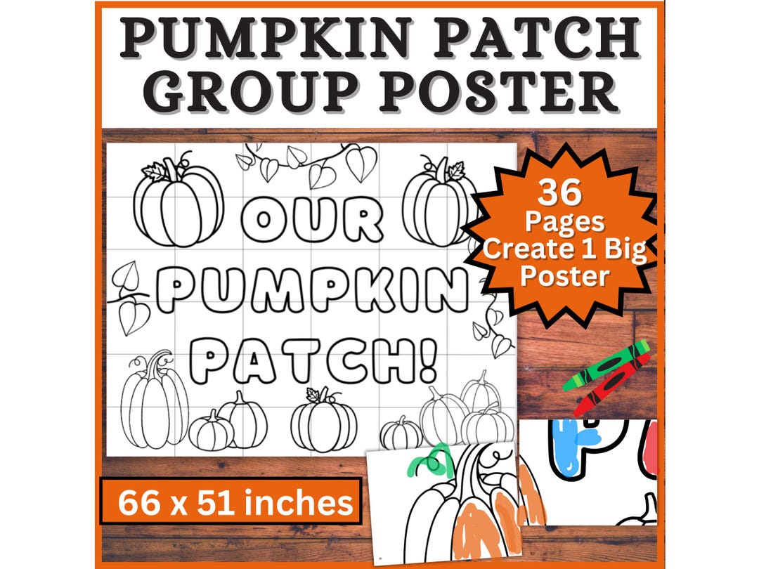 Our Pumpkin Patch! 36 Coloring Pages Collaborative Group Poster for ...