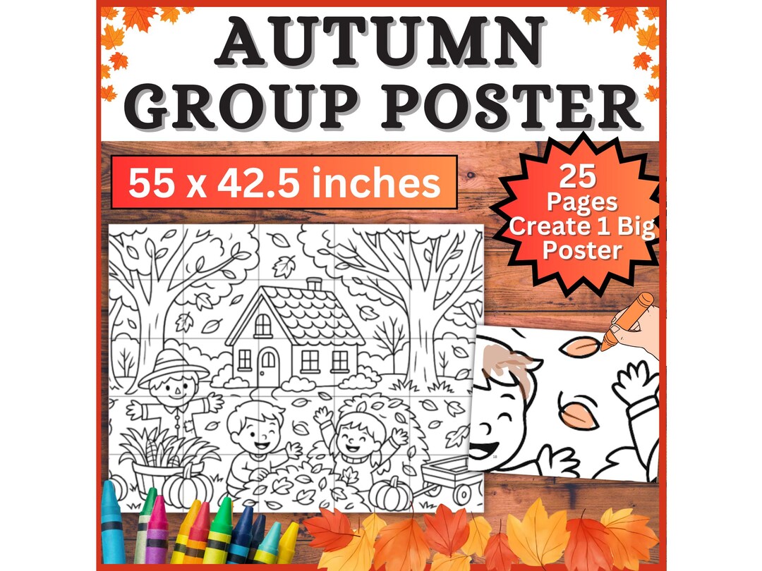 Autumn Leaves Collaborative Group Poster! Fall Art Bulletin Board ...