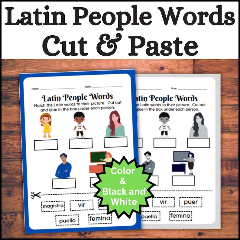 Latin Language Worksheet Bundle - Latin Vocabulary Practice, Latin ...