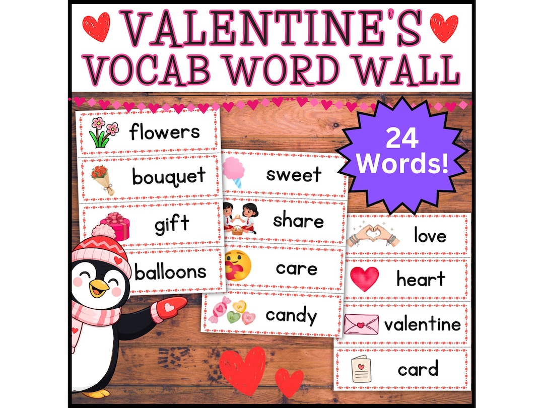 Valentine's Day Word Wall! Preschool / Kindergarten 1st Grade Bulletin ...