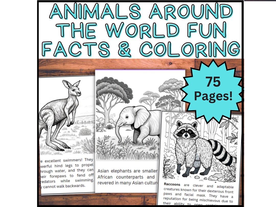 75 Animals Around the World Coloring Pages & Fun Facts, Realistic ...