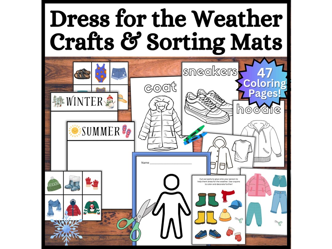Four Seasons Clothes Sorting Mats, Dress for the Weather Craft, and ...