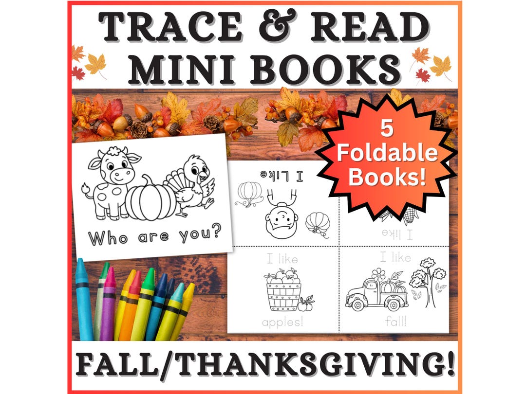 5 Thanksgiving Mini Books! Printable Fall Decodable Readers November ...