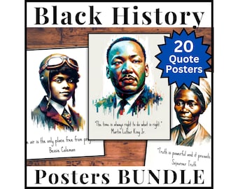 8 Black History Month Posters February Bulletin Board Classroom Decor ...