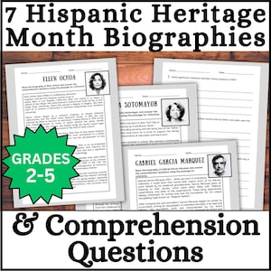 7 Hispanic Heritage Month Biographies With Reading Comprehension ...