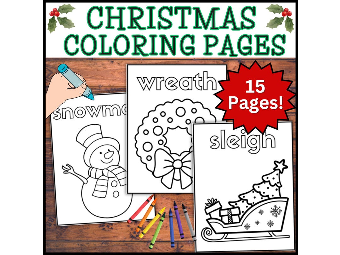 15 Christmas Coloring Pages Sheets Preschool Craft Kindergarten ...