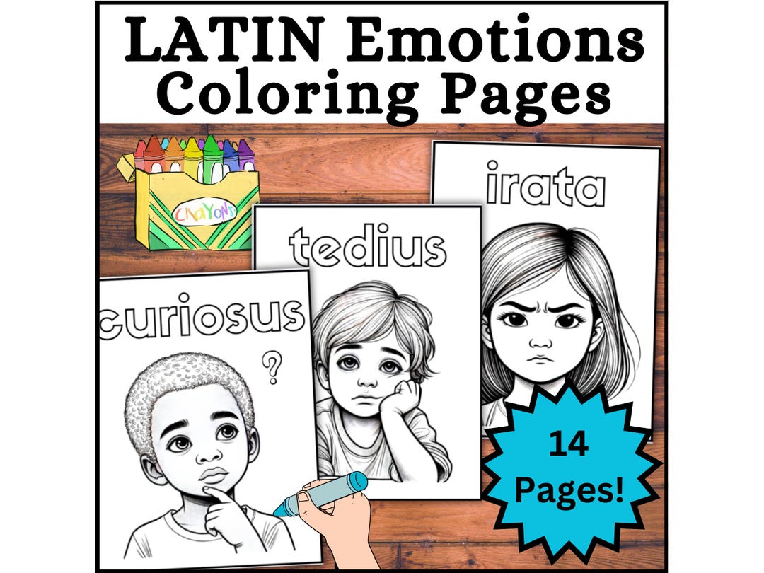 14 Latin Language Emotions Coloring Pages, Kindergarten Feelings Sheets ...