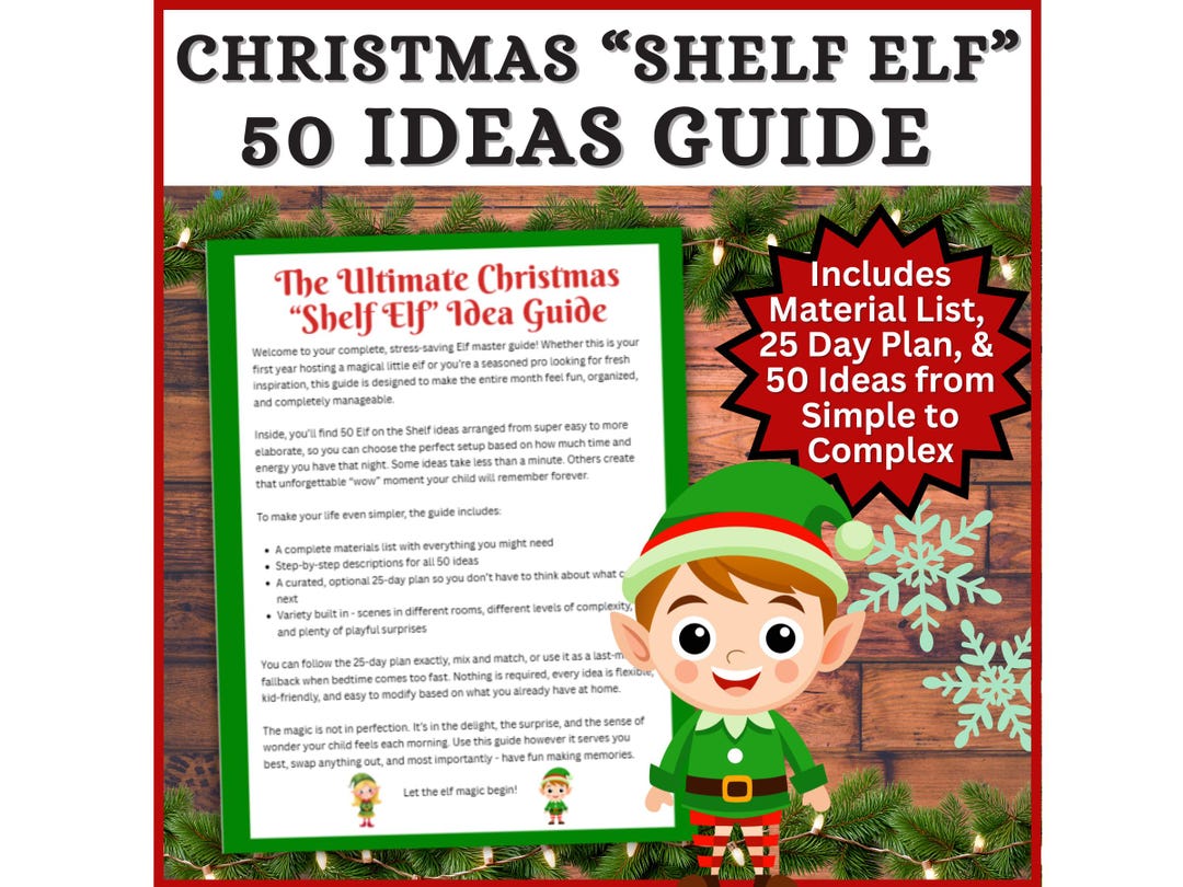 Christmas Shelf Elf Idea Guide Printable, 50 Elf Scenes, December ...