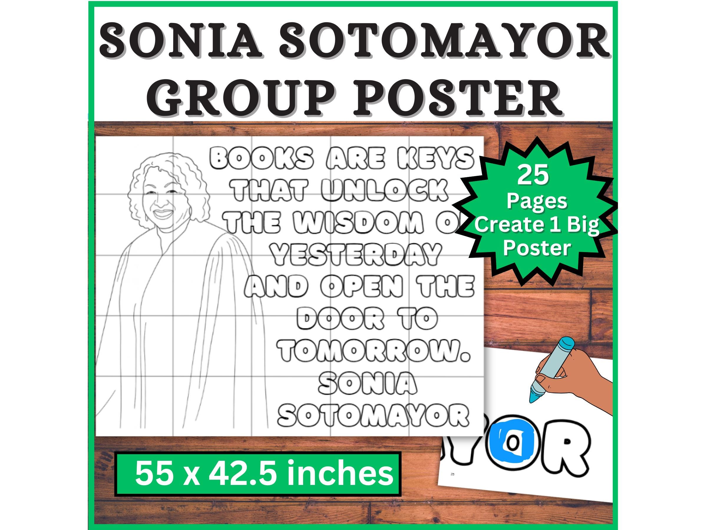 Sonia Sotomayor Collaborative Poster, Hispanic Heritage Month Quote ...