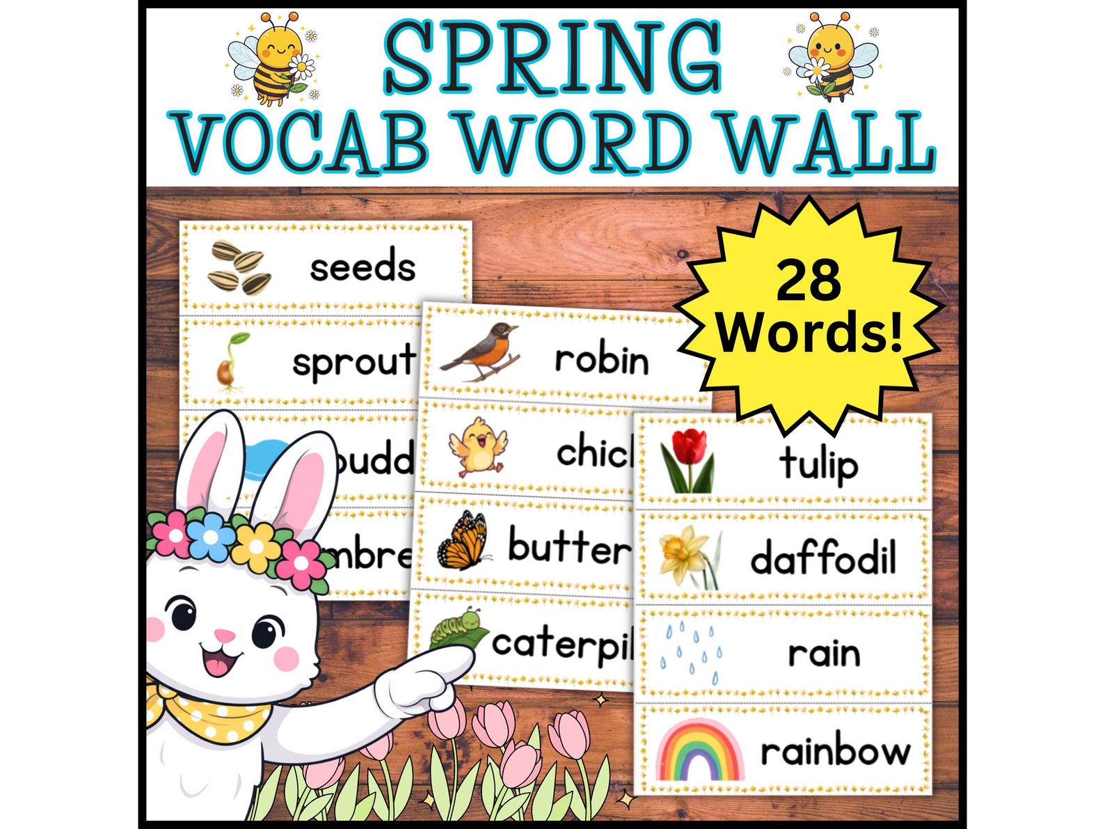 Spring Word Wall! Preschool / Kindergarten 1st Grade Bulletin Board ...