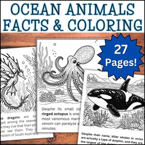 Over 135 Pages! Animal Fun Facts and Coloring Pages Life Science ...