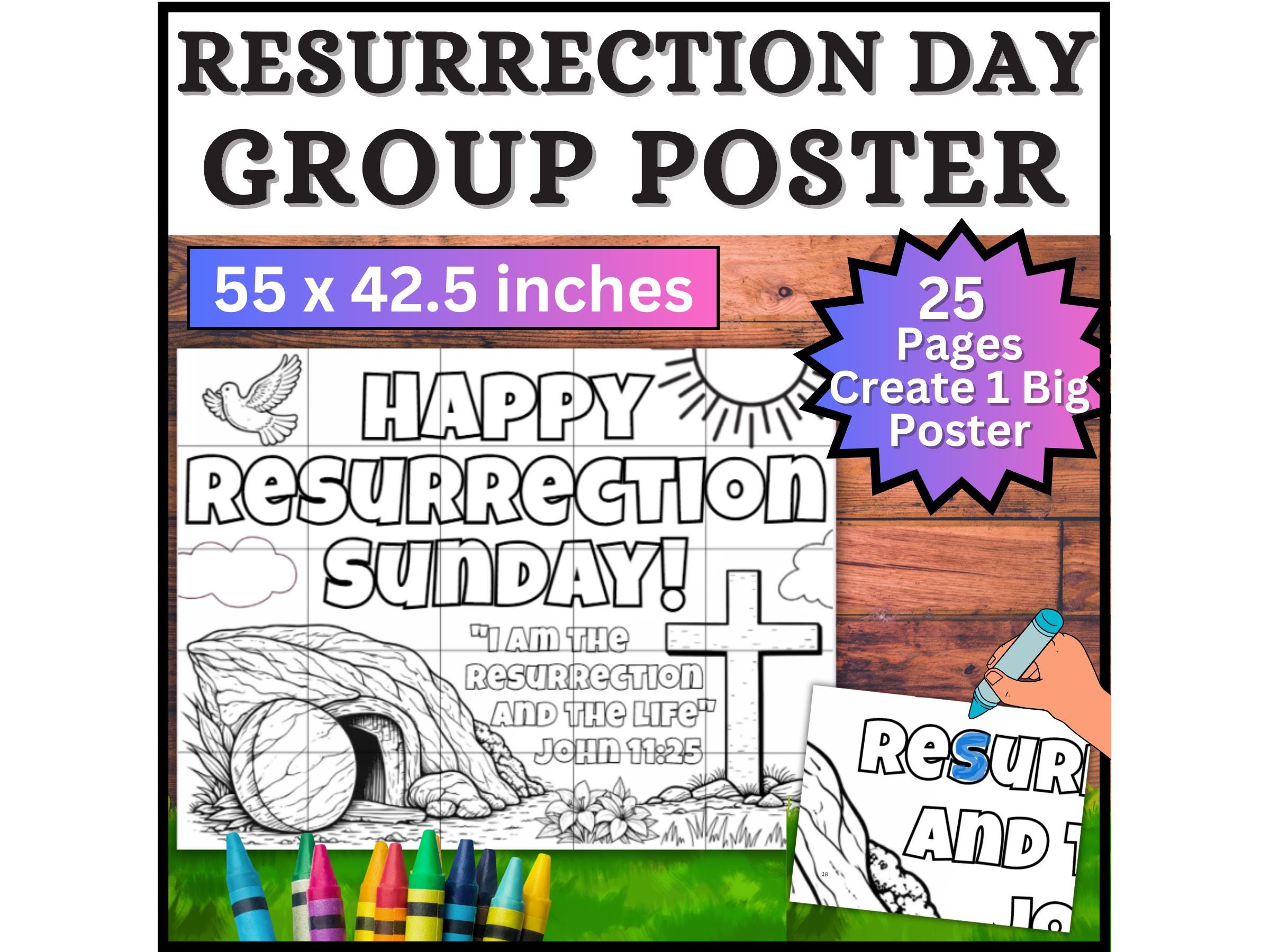 Christian Easter Collaborative Poster, Happy Resurrection Sunday ...