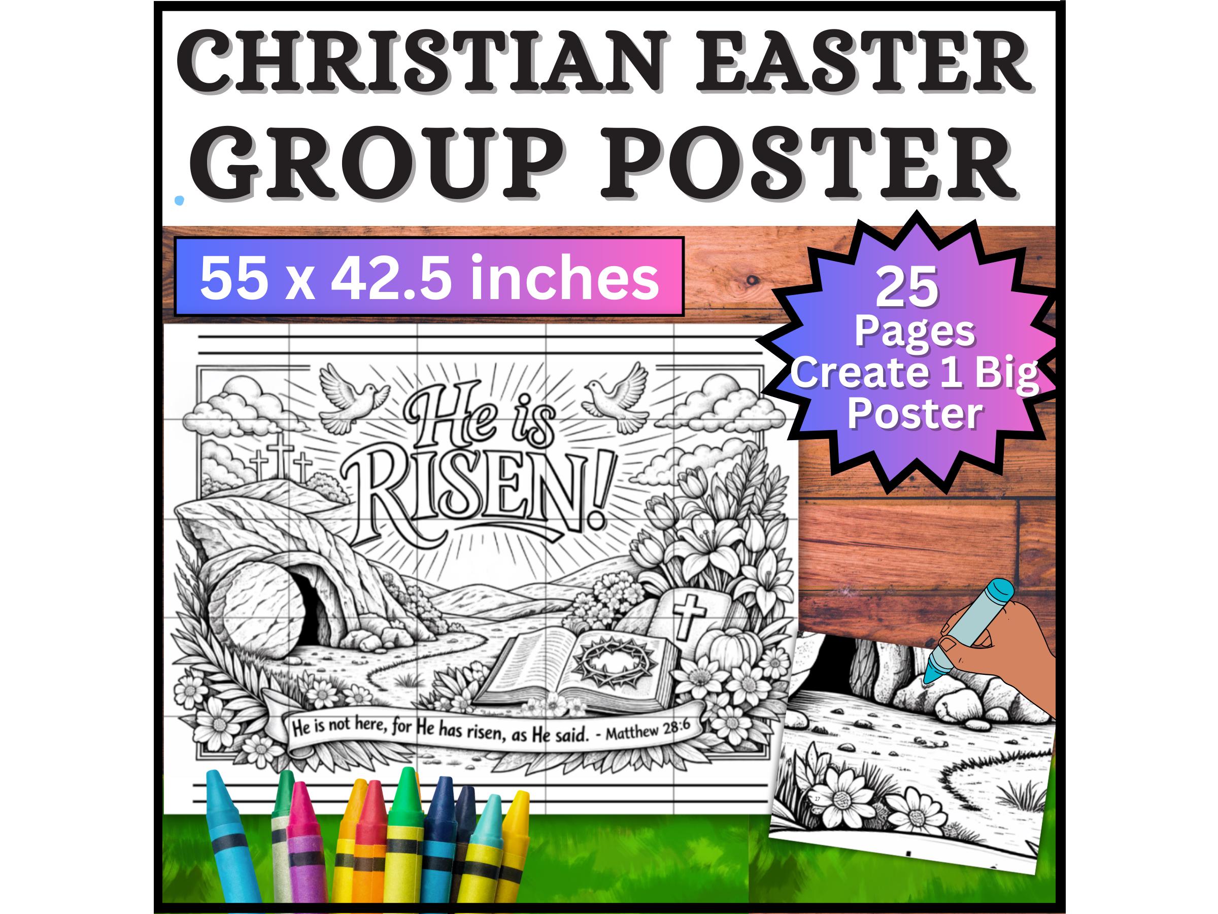 Christian Easter Collaborative Poster, Jesus's Resurrection Day, He is ...
