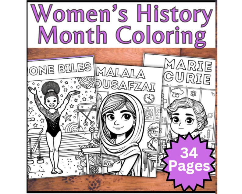 34 Women's History Month Coloring Pages Sheets March Activities Female ...