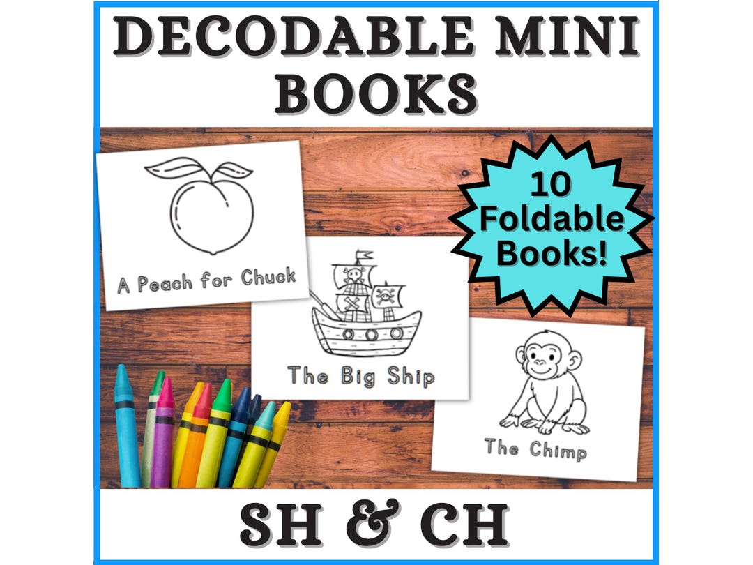Sh & Ch Digraphs Decodable Reader Mini Books, Printable Kindergarten ...
