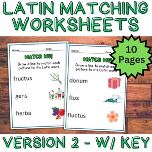 Latin Language Worksheet Bundle - Latin Vocabulary Practice, Latin ...