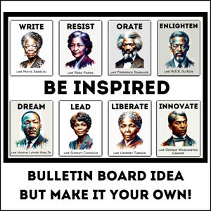8 Black History Month Posters February Bulletin Board Classroom Decor ...