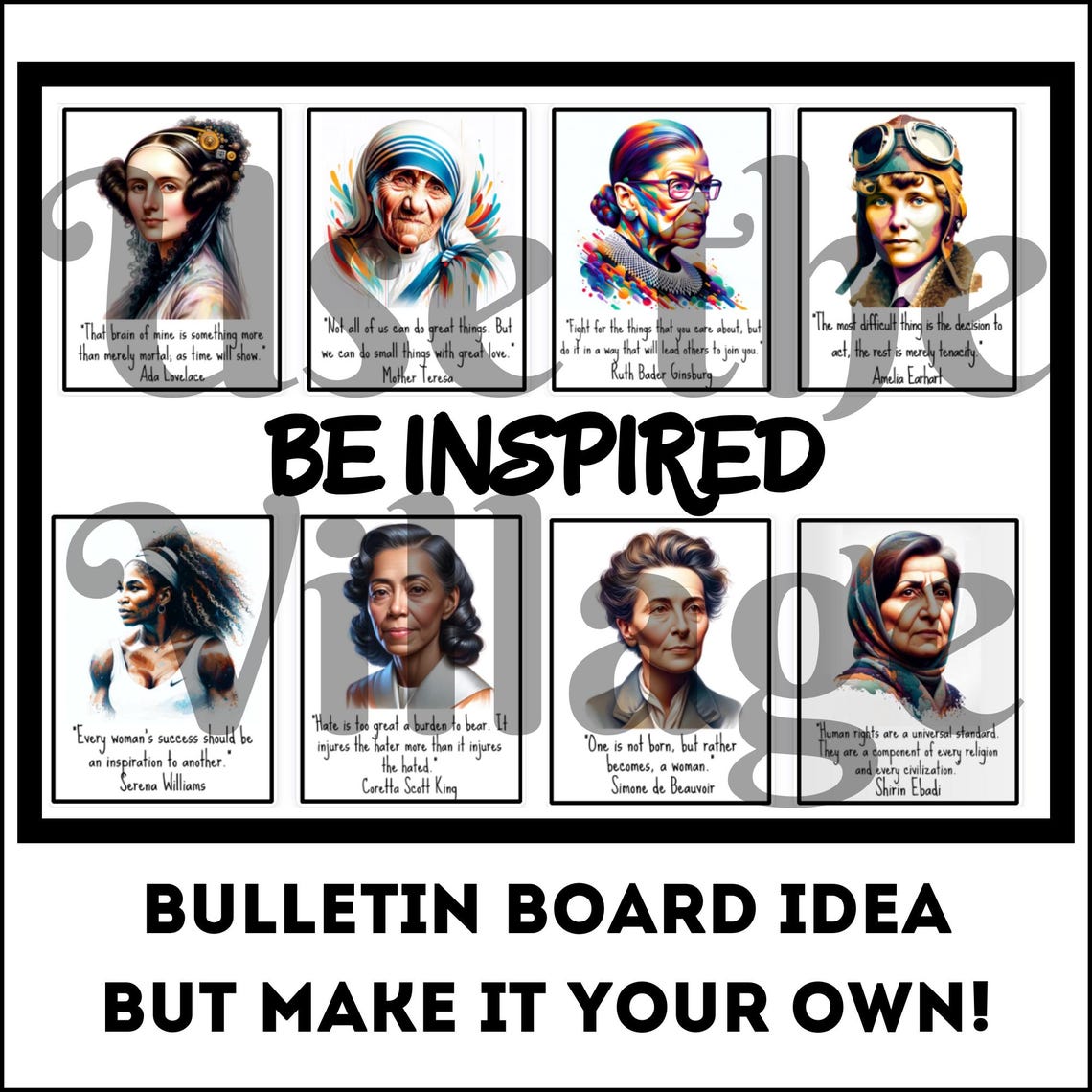 16 Women's History Month Posters Inspirational Quotes March Bulletin ...