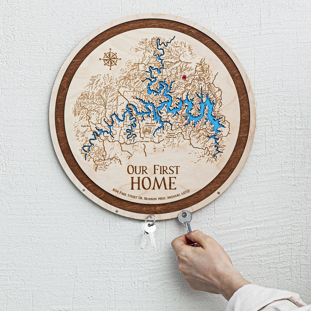 Our First Home Map Custom Wall Key Holder Real Estate Closing Gift - Etsy