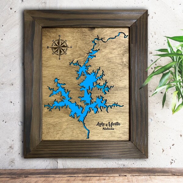 Map of Lake Martin - Etsy