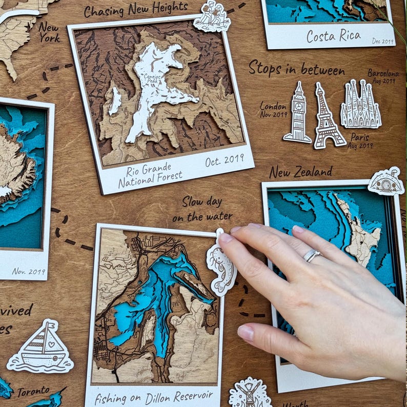Our Love Story Map Wooden Memory Keepsake - Etsy UK