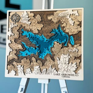 Personalized 3D Wood Map: Custom Engraved Topographic Art - Etsy