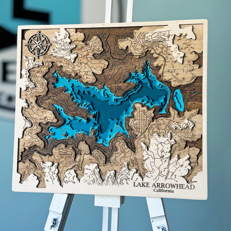Personalized 3D Wood Map: Custom Engraved Topographic Art - Etsy