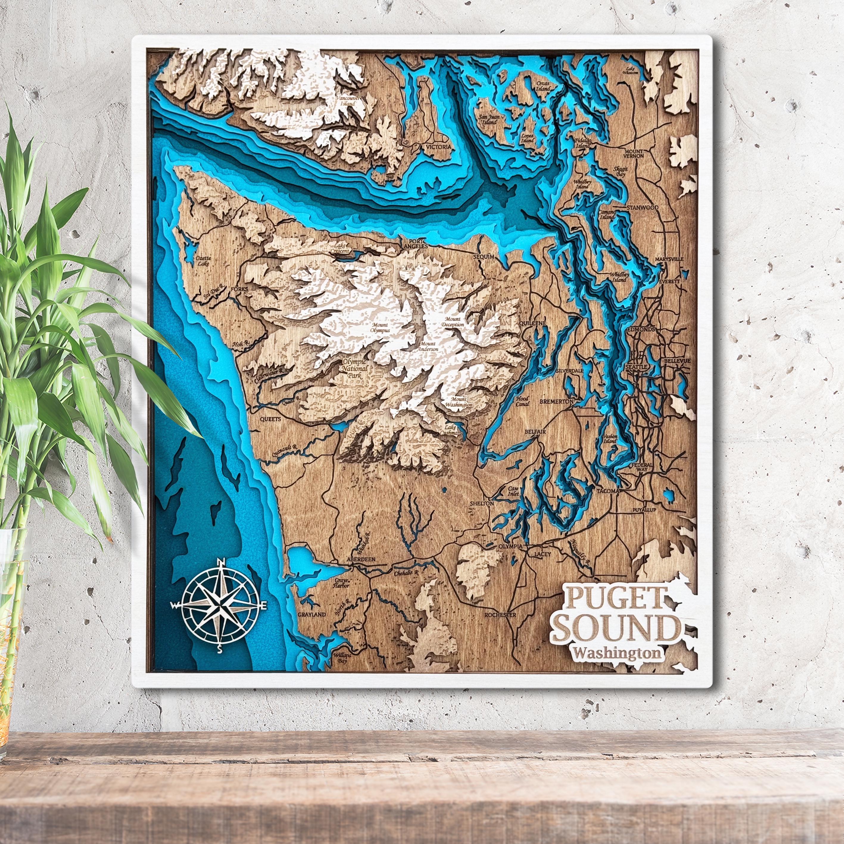 Personalized 3D Wood Map: Custom Engraved Topographic Art - Etsy