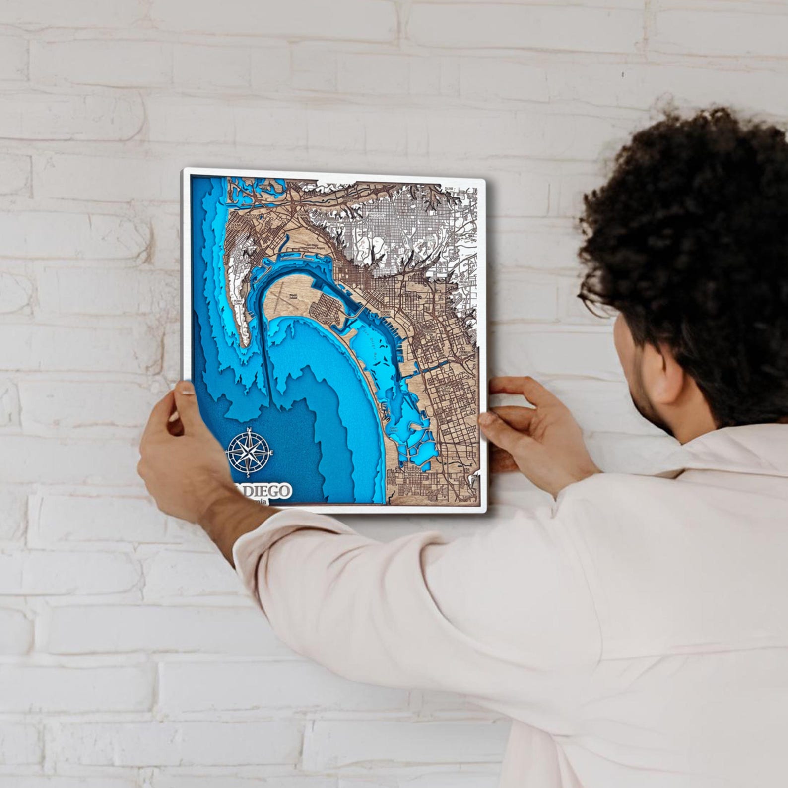 Personalized 3D Wood Map: Custom Engraved Topographic Art - Etsy