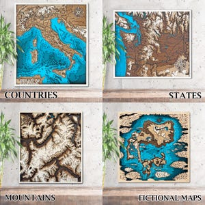 3D Lake Norman Map Wood - Etsy