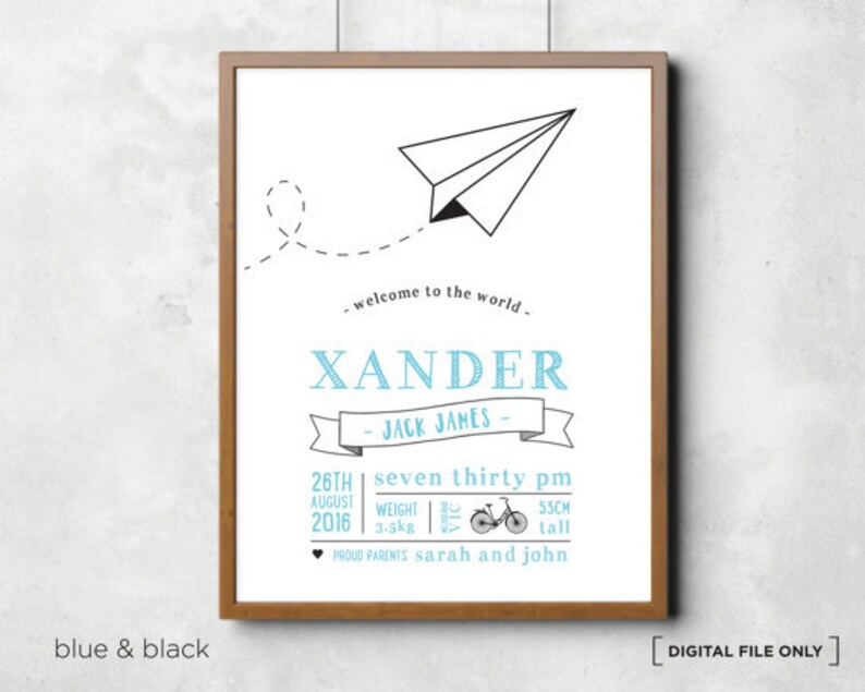 Birth Stats Baby Stats Nursery Wall Art Baby Gift Birth Stats Print ...