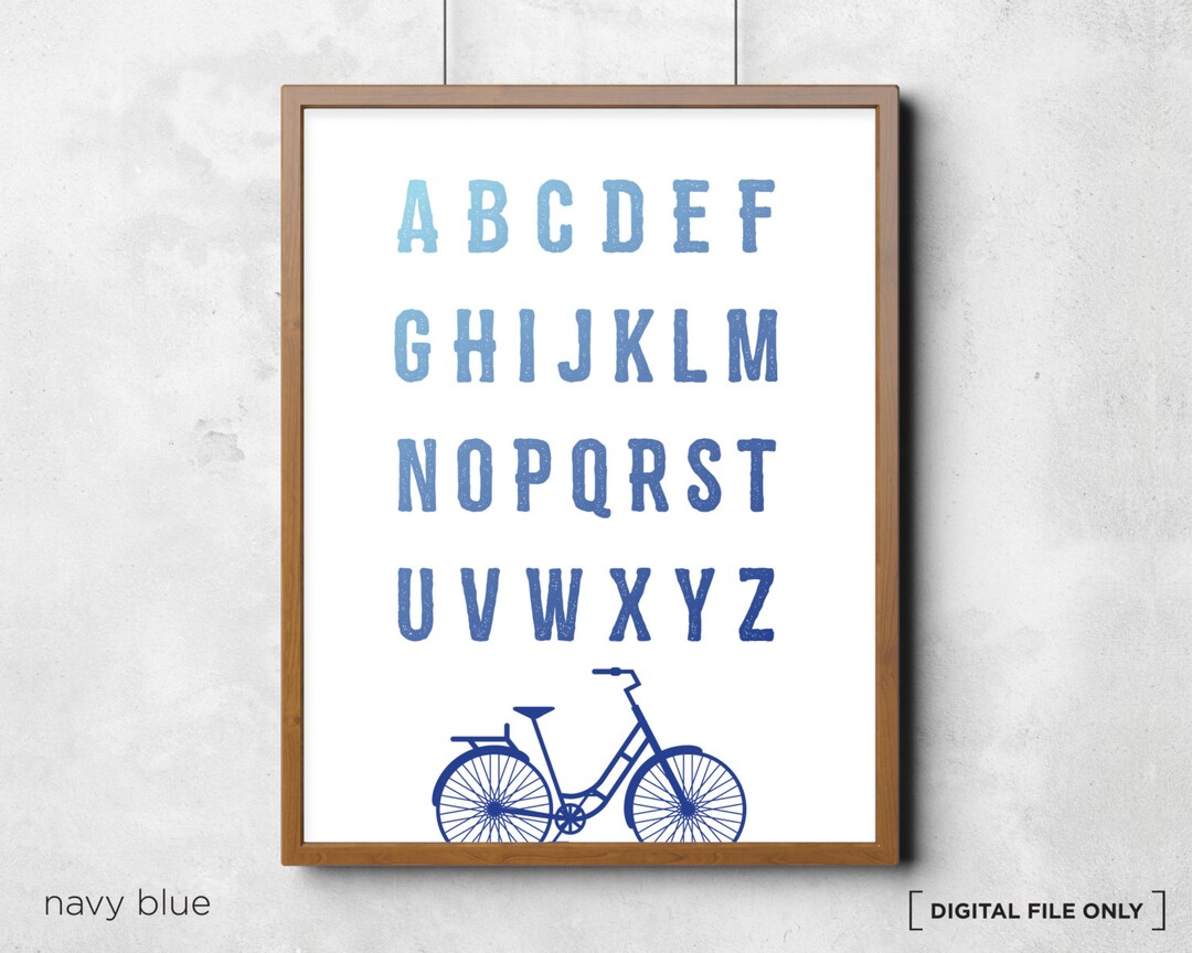 Bicycle Alphabet Chart Alphabet Chart ABC Alphabet Poster Childs Room ...