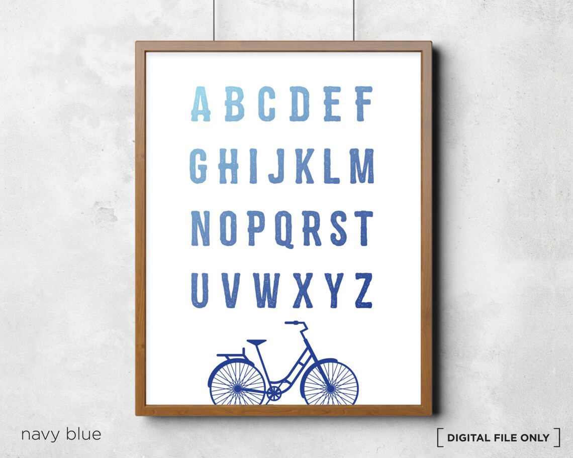Bicycle Alphabet Chart Alphabet Chart ABC Alphabet Poster Childs Room ...