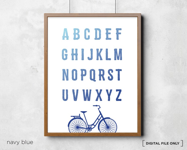 Bicycle Alphabet Chart Alphabet Chart ABC Alphabet Poster Childs Room ...