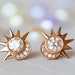 Solid Gold Diamond Rarrings Celestial Earrings 14K | Etsy